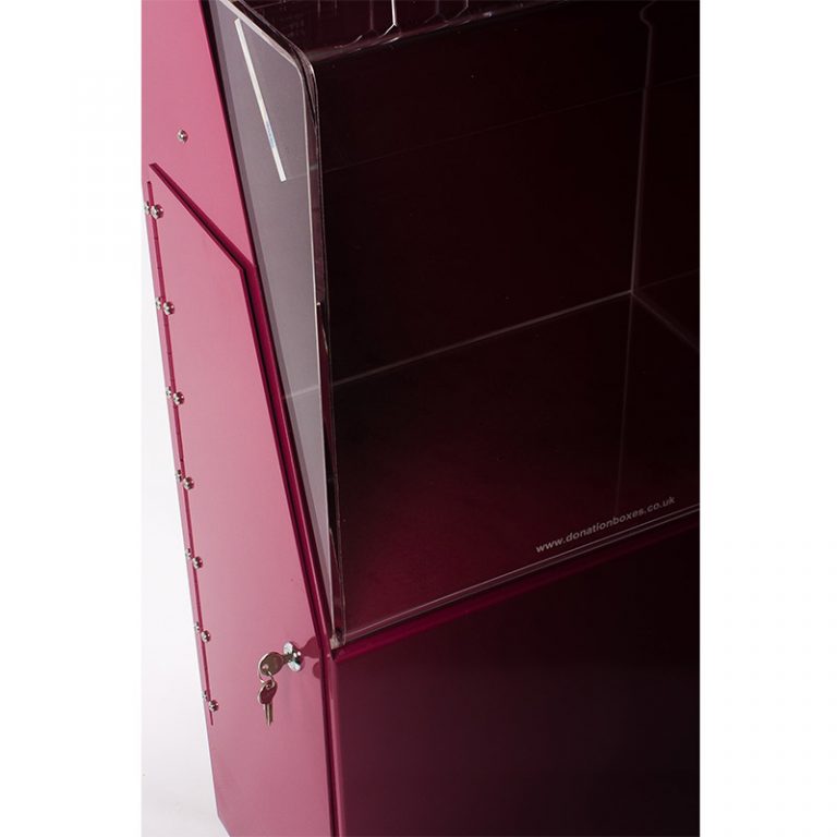 Tall Steel Donation Box with Clear Acrylic Front